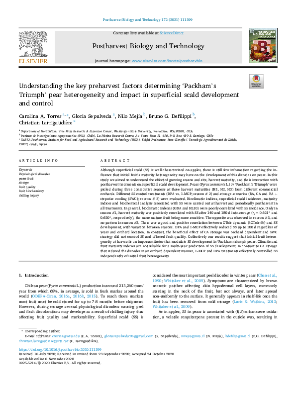 (PDF) Understanding the key preharvest factors determining ‘Packham’s ...