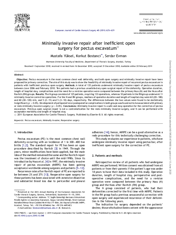 (PDF) Minimally invasive repair after inefficient open surgery for ...