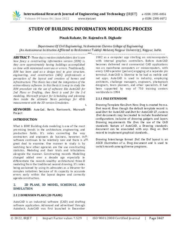 (PDF) STUDY OF BUILDING INFORMATION MODELING PROCESS