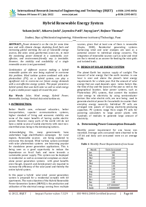 Pdf Hybrid Renewable Energy System