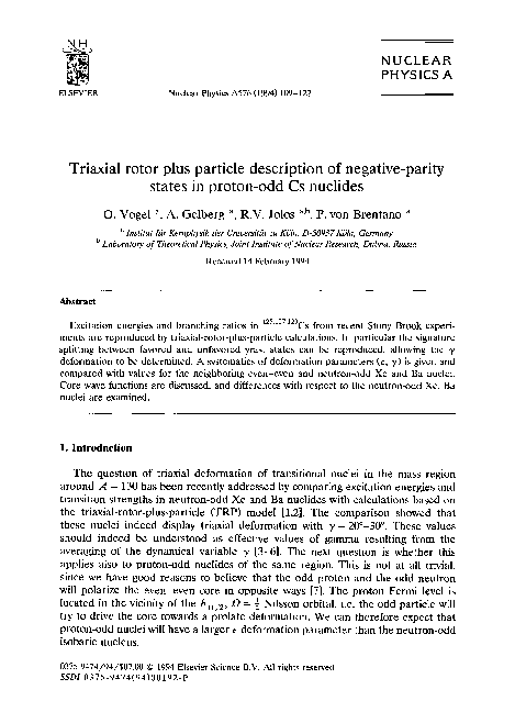 (PDF) Triaxial rotor plus particle description of negative-parity ...