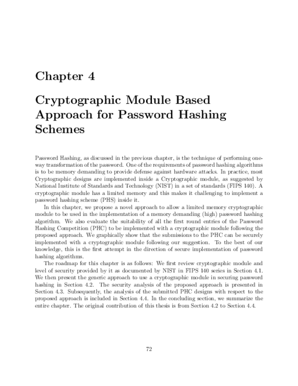 (PDF) Cryptographic Module Based Approach for Password Hashing Schemes