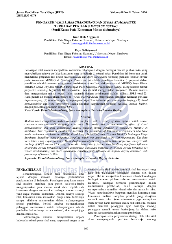 (PDF) PENGARUH VISUAL MERCHANDISING DAN STORE ATMOSPHERE TERHADAP ...