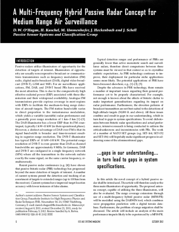 (PDF) A multi-frequency hybrid passive radar concept for medium range ...