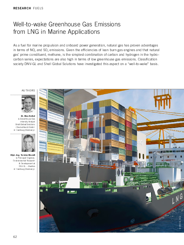 (PDF) Well-to-wake Greenhouse Gas Emissions from LNG in Marine Applications