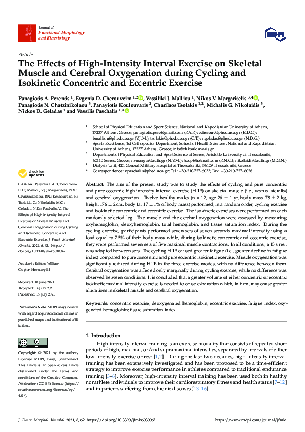 (PDF) The Effects of High-Intensity Interval Exercise on Skeletal Muscle and Cerebral ...