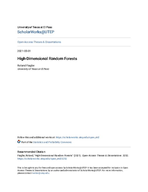 (PDF) High-Dimensional Random Forests with Ridge Regression for Feature Selection