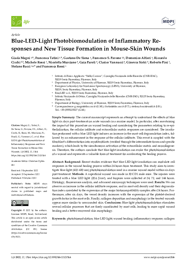 (PDF) Blue-LED-Light Photobiomodulation of Inflammatory Responses and ...