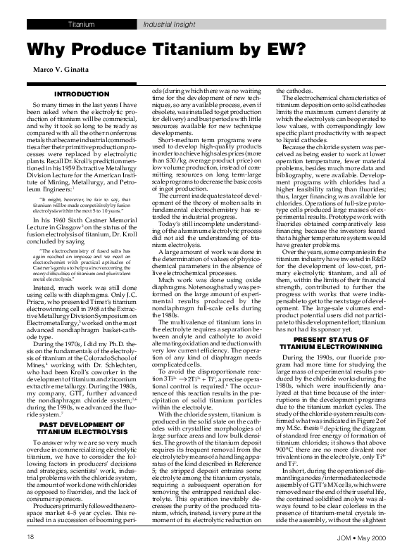 (PDF) Why produce titanium by EW?
