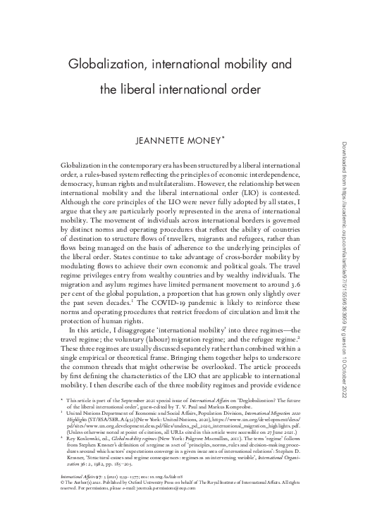 (PDF) Globalization, international mobility and the liberal ...