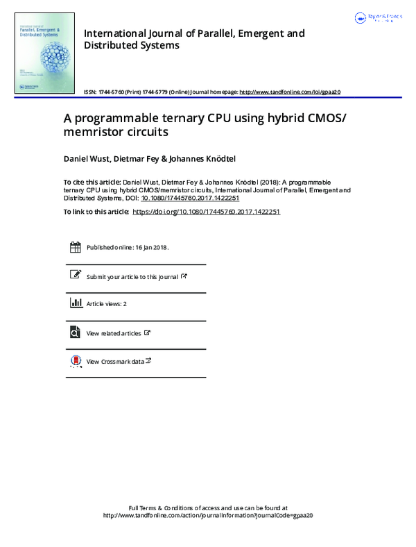 (PDF) A programmable ternary CPU using hybrid CMOS/memristor circuits