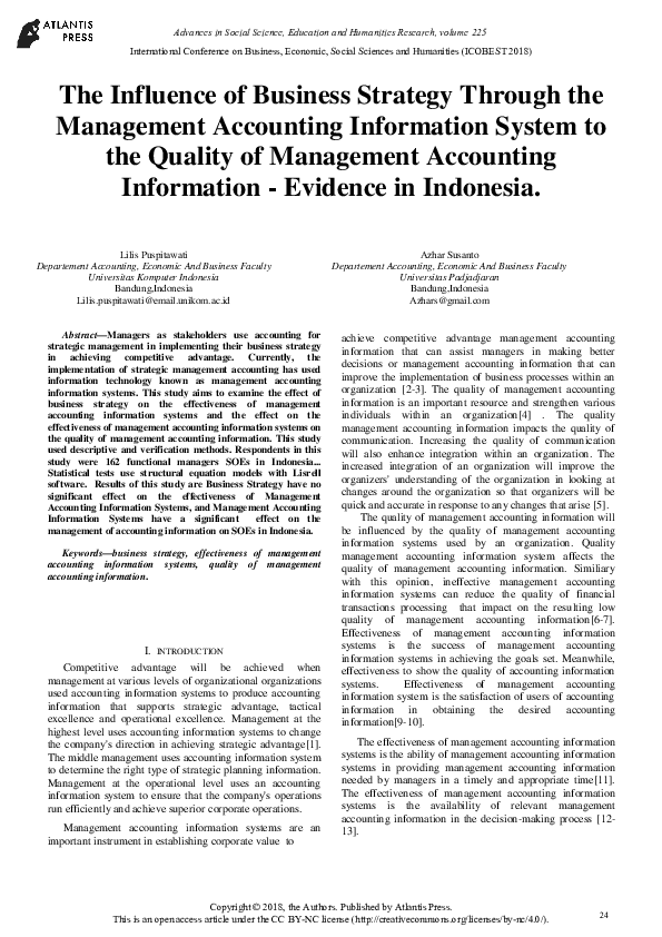 (PDF) The Influence of Business Strategy Through the Management ...