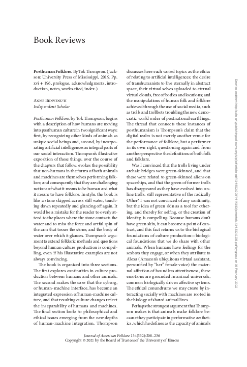 (PDF) Posthuman Folklore