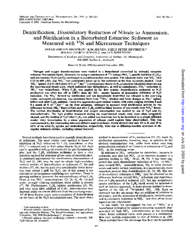 (PDF) Denitrification, Dissimilatory Reduction of Nitrate to Ammonium ...