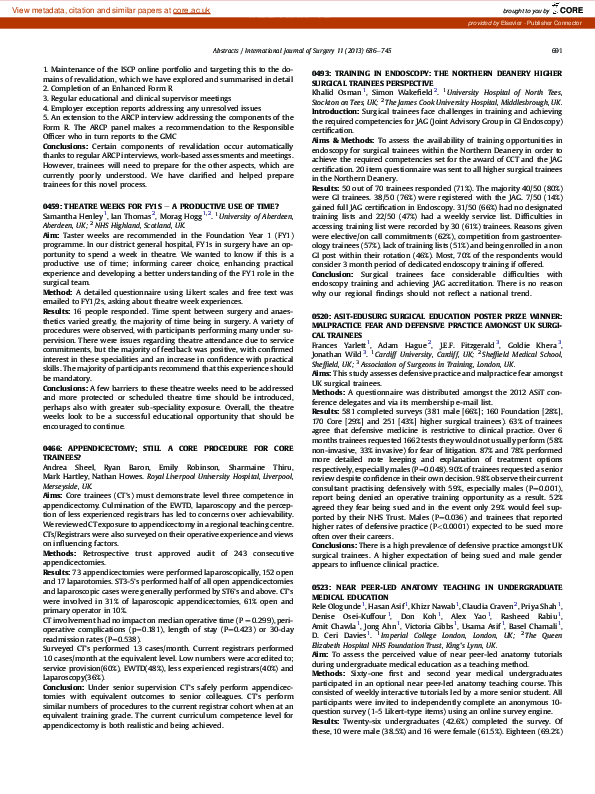 (PDF) Training in endoscopy: The northern deanery higher surgical ...