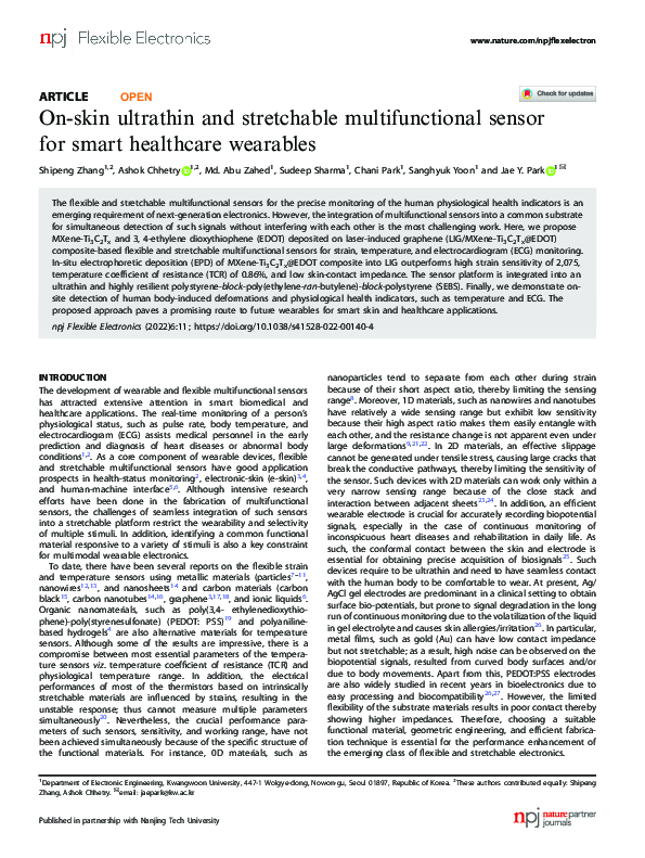 (PDF) On-skin ultrathin and stretchable multifunctional sensor for ...