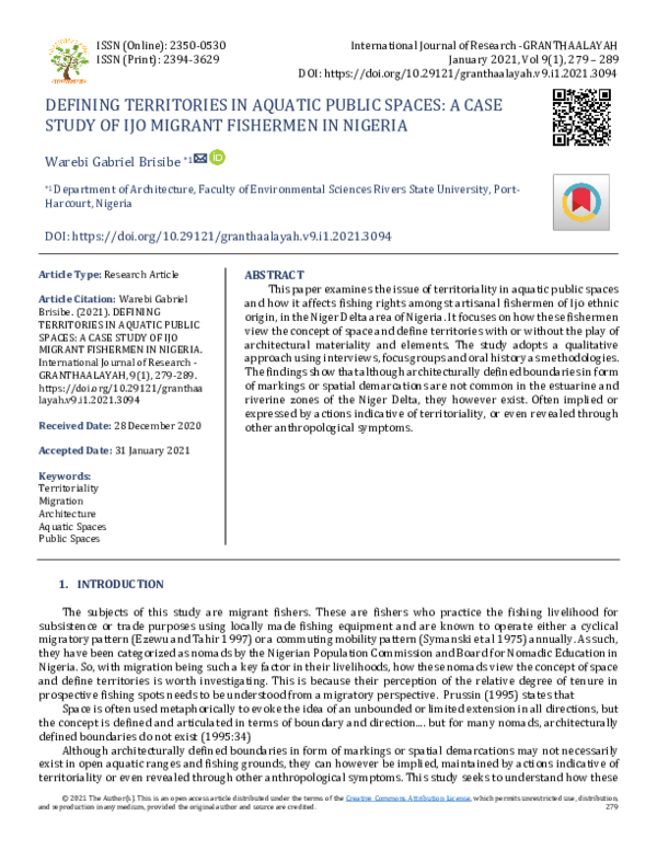 (PDF) Defining Territories in Aquatic Public Spaces: A Case Study of ...