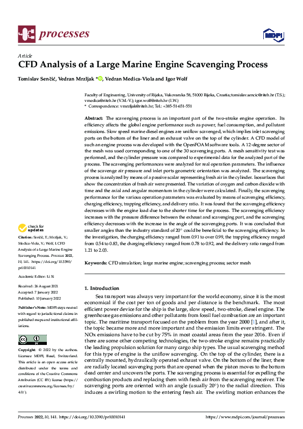 (PDF) CFD Analysis of a Large Marine Engine Scavenging Process