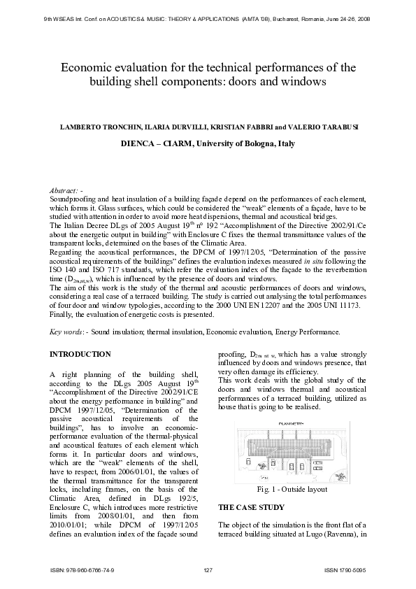 (PDF) Economic evaluation for the technical performances of the ...
