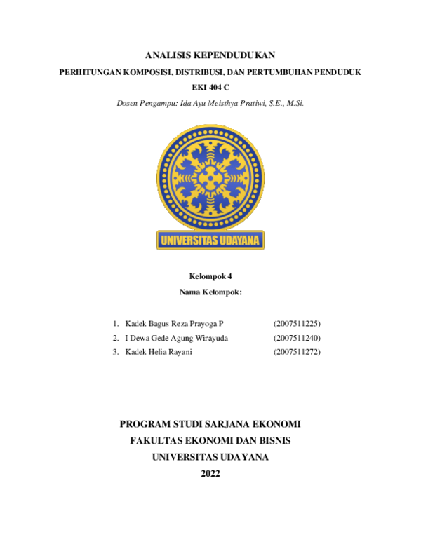 (PDF) ANALISIS KEPENDUDUKAN KELOMPOK