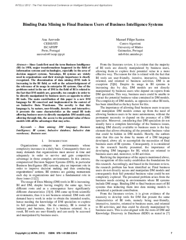 (PDF) Binding Data Mining to Final Business Users of Business ...