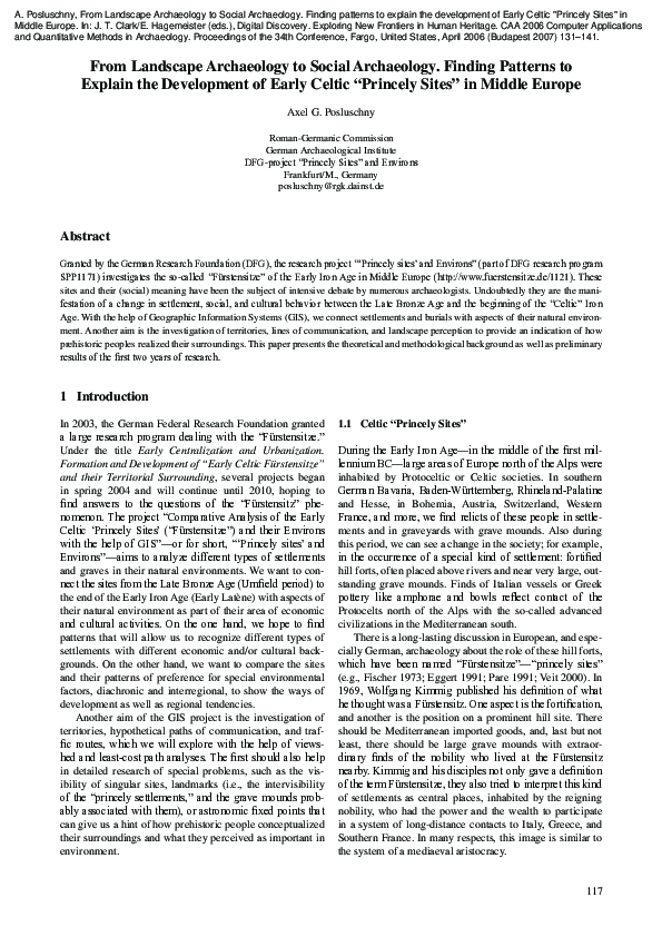 (PDF) From Landscape Archaeology to Social Archaeology. Finding ...