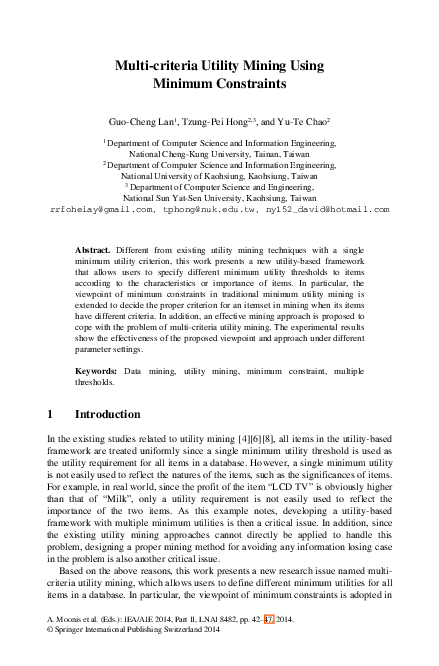 Pdf Multi Criteria Utility Mining With Flexible Constraints 6439