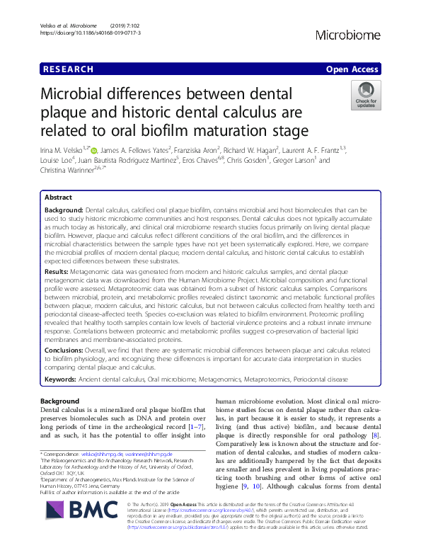 (PDF) Microbial differences between dental plaque and historic dental ...