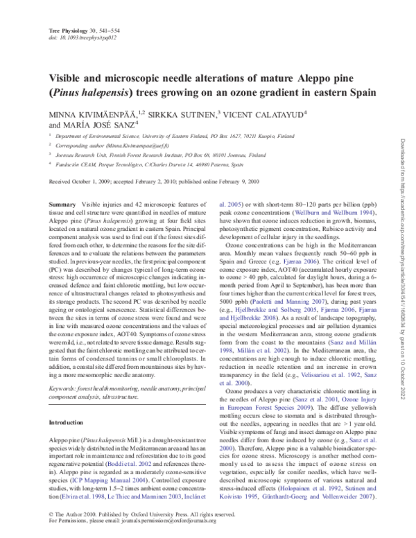 (PDF) Visible and microscopic needle alterations of mature Aleppo pine ...