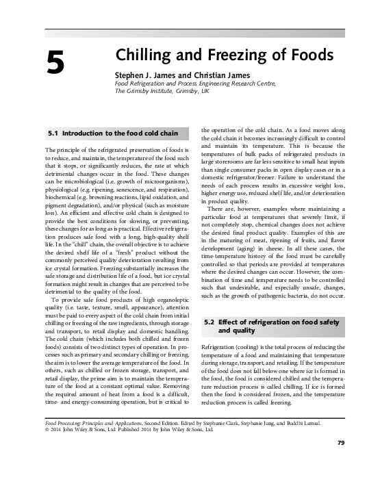 (PDF) Chilling and Freezing of Foods
