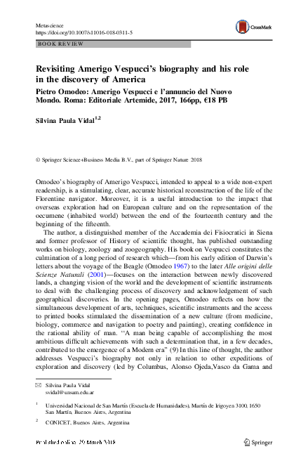 (PDF) Revisiting Amerigo Vespucci’s biography and his role in the ...