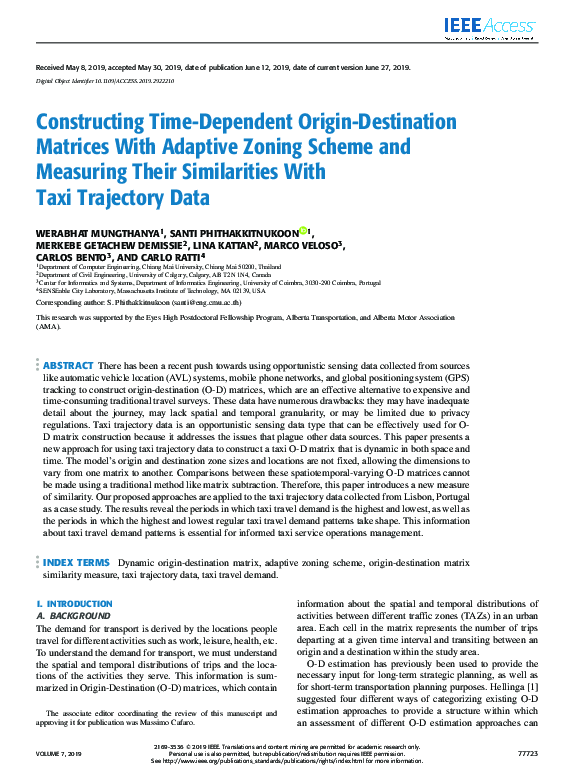 (PDF) Constructing Time-Dependent Origin-Destination Matrices With ...