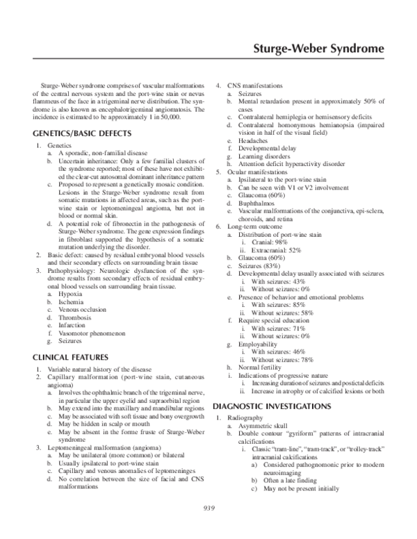 (PDF) Sturge–Weber syndrome