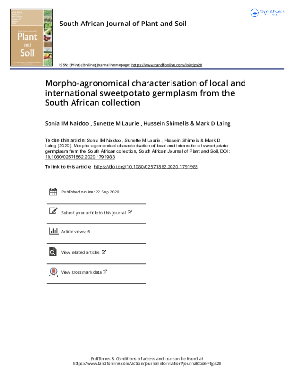(PDF) Morpho-agronomical characterisation of local and international ...
