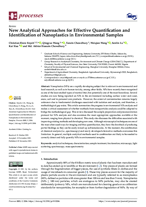 (PDF) New Analytical Approaches for Effective Quantification and Identification of Nanoplastics ...