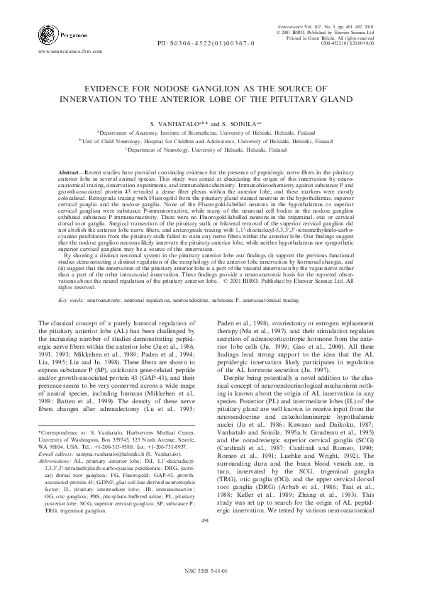 (PDF) Evidence for nodose ganglion as the source of innervation to the ...