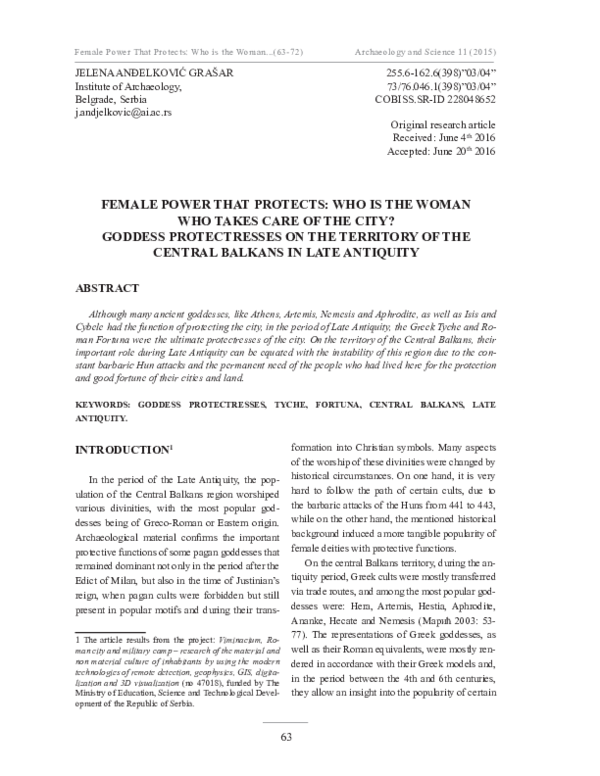 (PDF) Female Power that Protects: Who Is the Woman Who Takes Care of ...