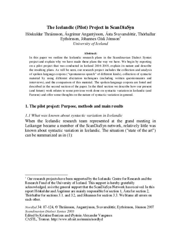 (PDF) The Icelandic (Pilot) Project in ScanDiaSyn