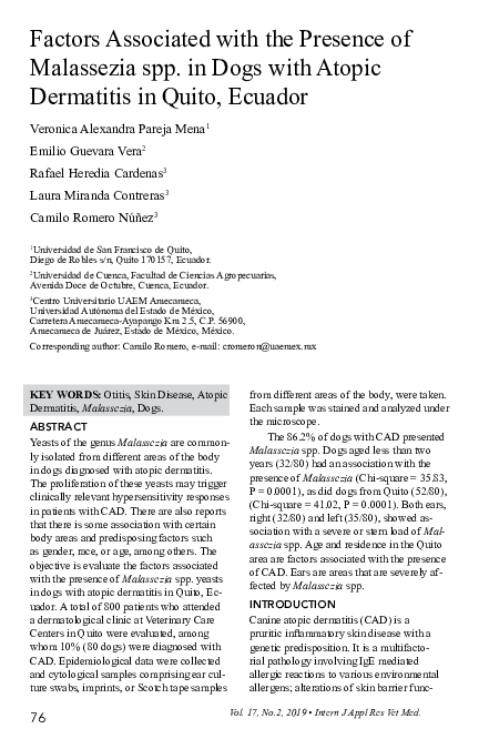 (PDF) Factors Associated with the Presence of Malassezia spp. in Dogs ...