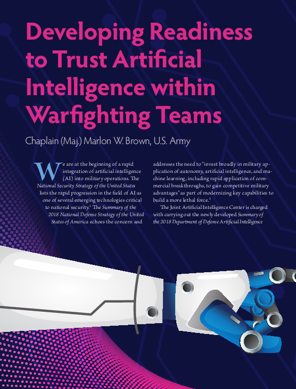 (PDF) Developing Readiness to Trust Artificial Intelligence within Warfighting Teams