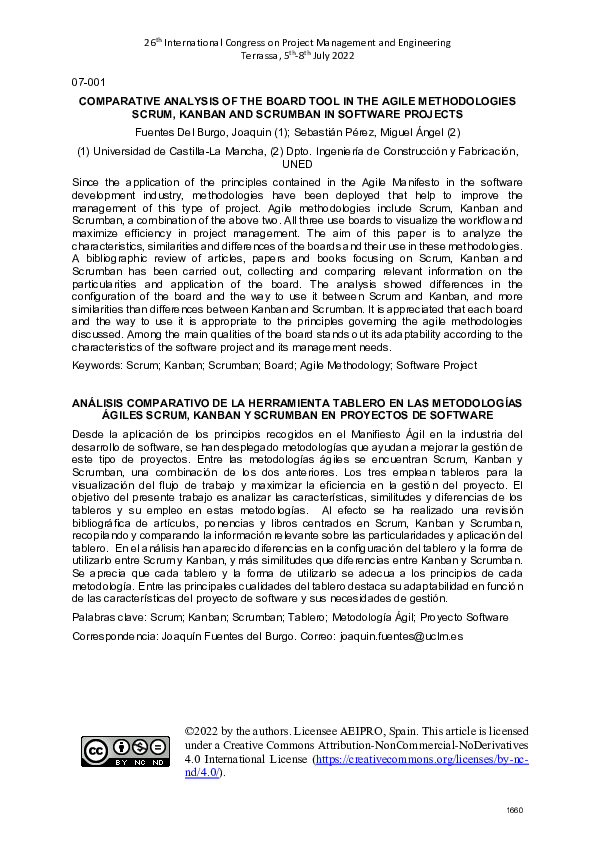 Pdf Comparative Analysis Of The Board Tool In The Agile Methodologies