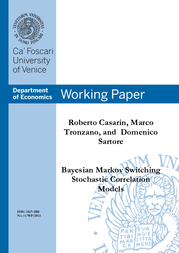 Pdf Bayesian Markov Switching Stochastic Correlation Models