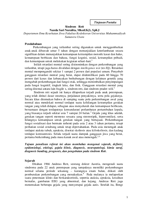 (PDF) Sindrom Rett