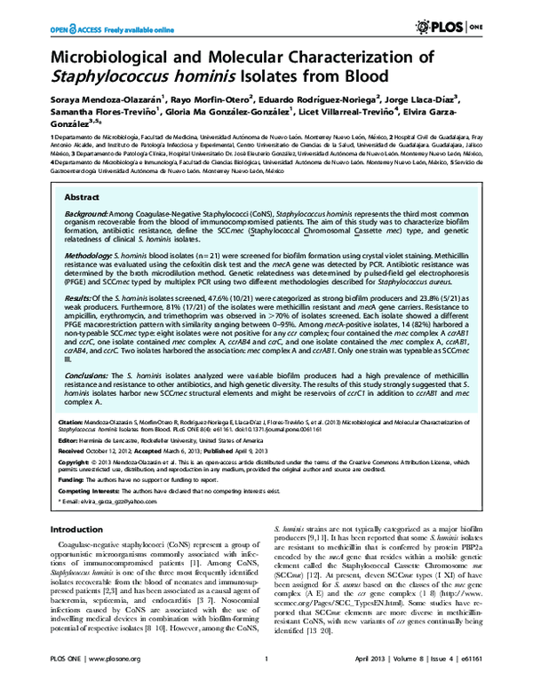 (PDF) Microbiological and molecular characterization of human clinical ...
