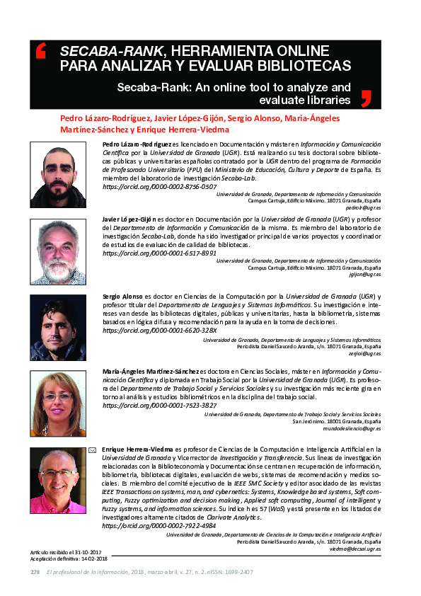 (PDF) Secaba-Rank, herramienta online para analizar y evaluar ...
