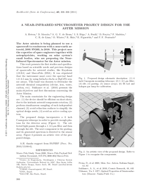 (PDF) A Near-Infrared Spectrometer project design for the Aster Mission