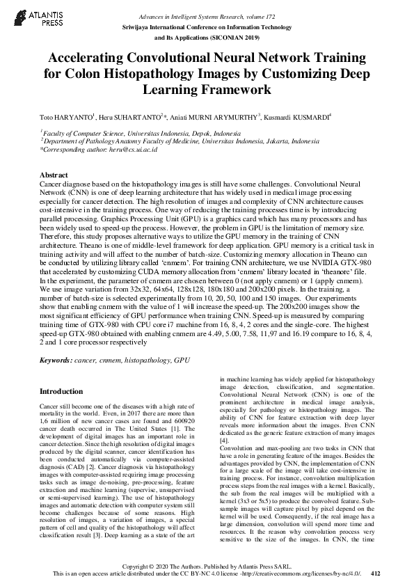 (PDF) Accelerating Convolutional Neural Network Training for Colon Histopathology Images by ...