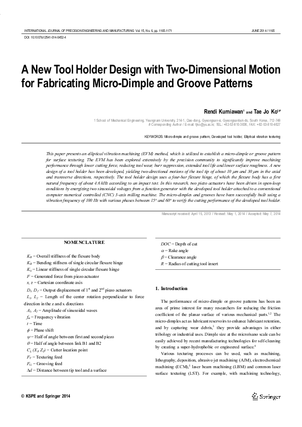 (PDF) A new tool holder design with two-dimensional motion for ...