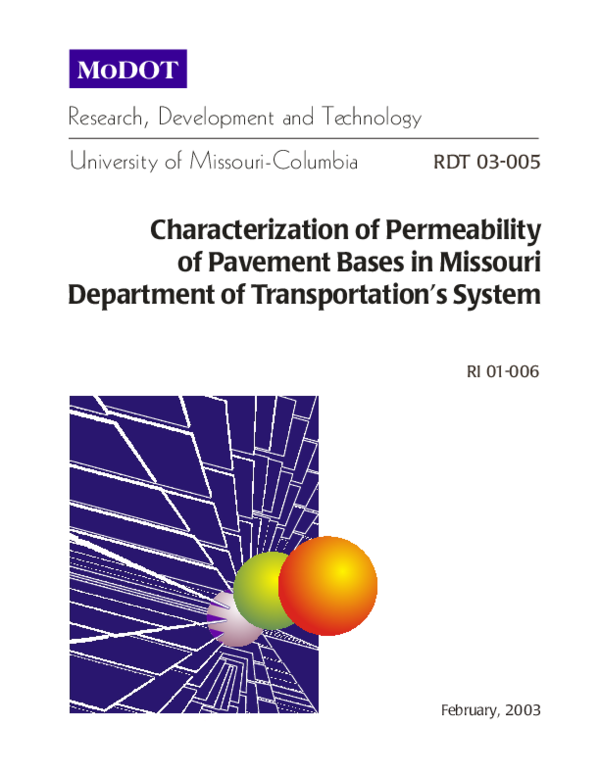 (PDF) Characterization of Permeability of Pavement Bases in Missouri ...