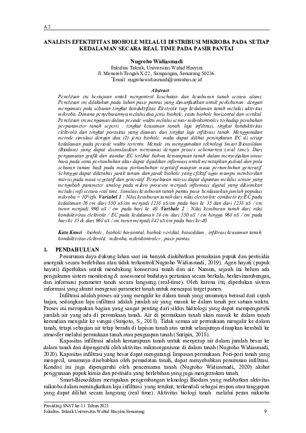 (PDF) Analisis Efektifitas Biohole Melalui Distribusi Mikroba Pada ...